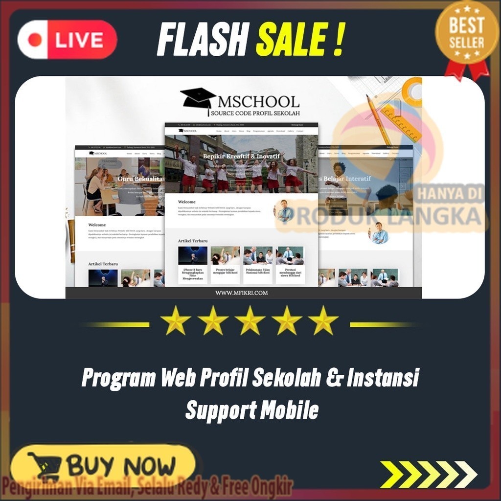 Jual Jual Program Web Profil Sekolah Profile Instansi Website Support Mobile Premium Aplikasi ...