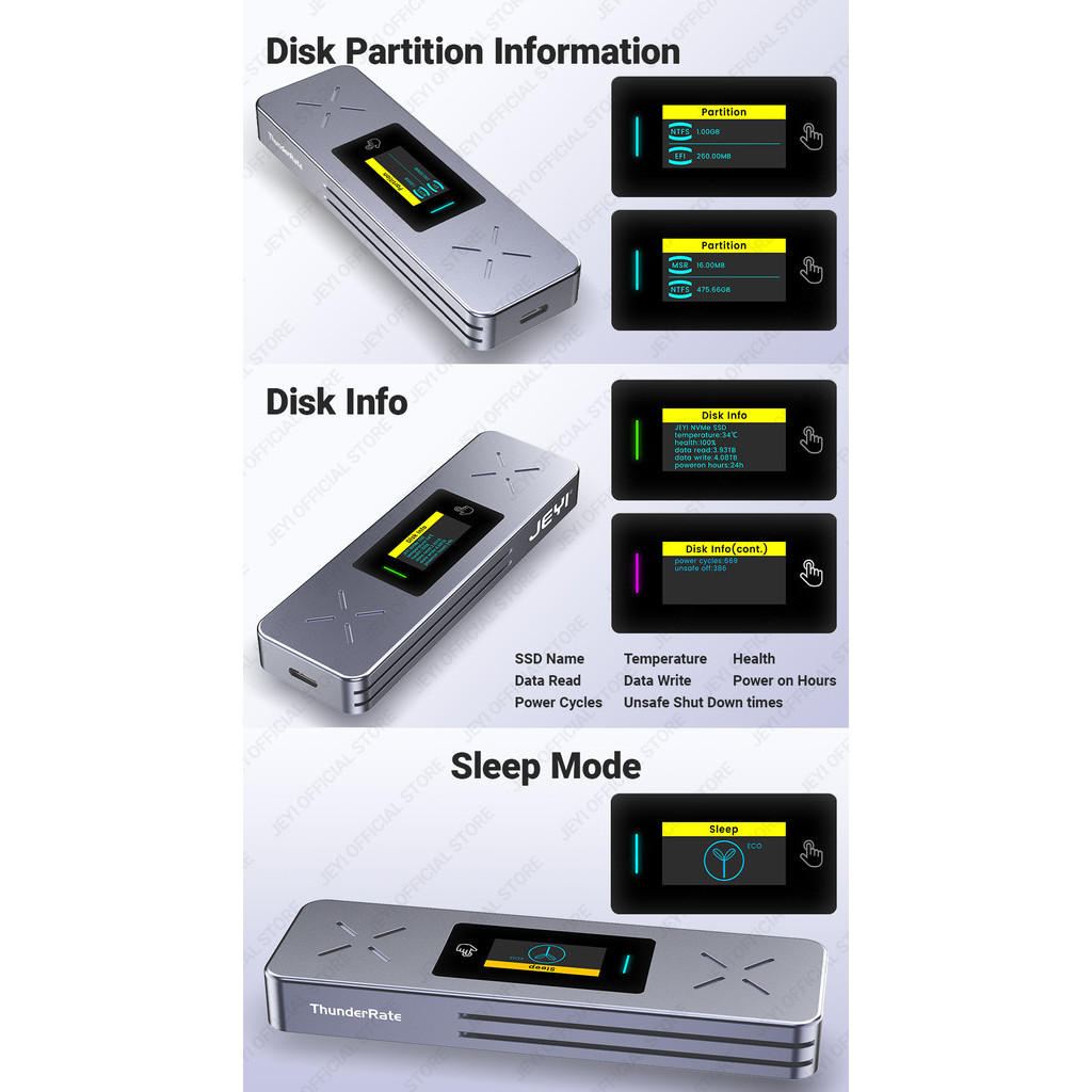Jual Visual Smart M.2 NVMe / SATA SSD Enclosure, USB 3.2 Gen 2 10Gbps ...