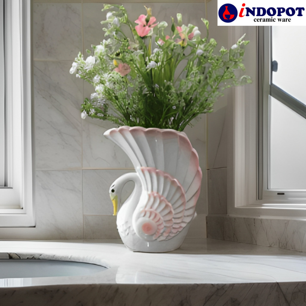Jual Vas Bunga Keramik ANGSA KECIL Tanaman Hias Dekorasi Ruangan ...
