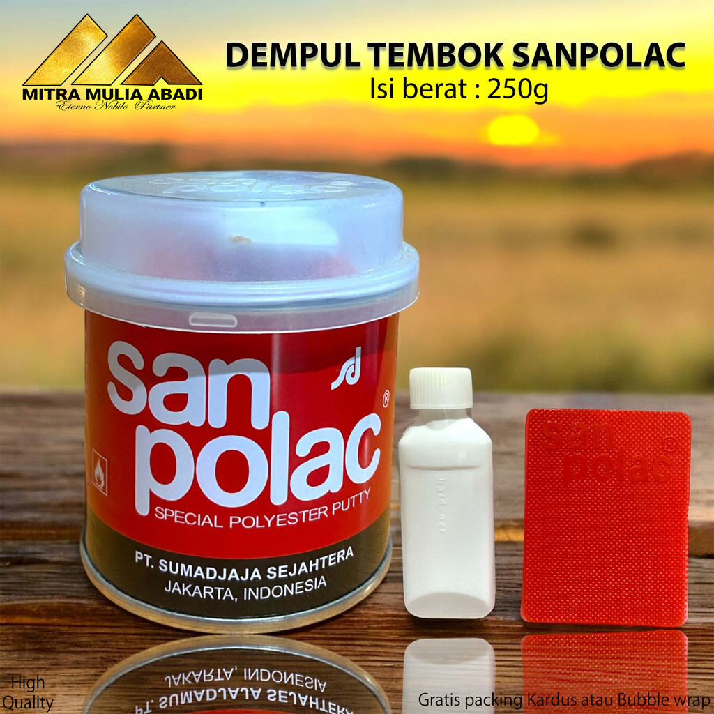 Jual Dempul Plastik Polyester SANPOLAC 250g Dempul Body Mobil / Dempul ...