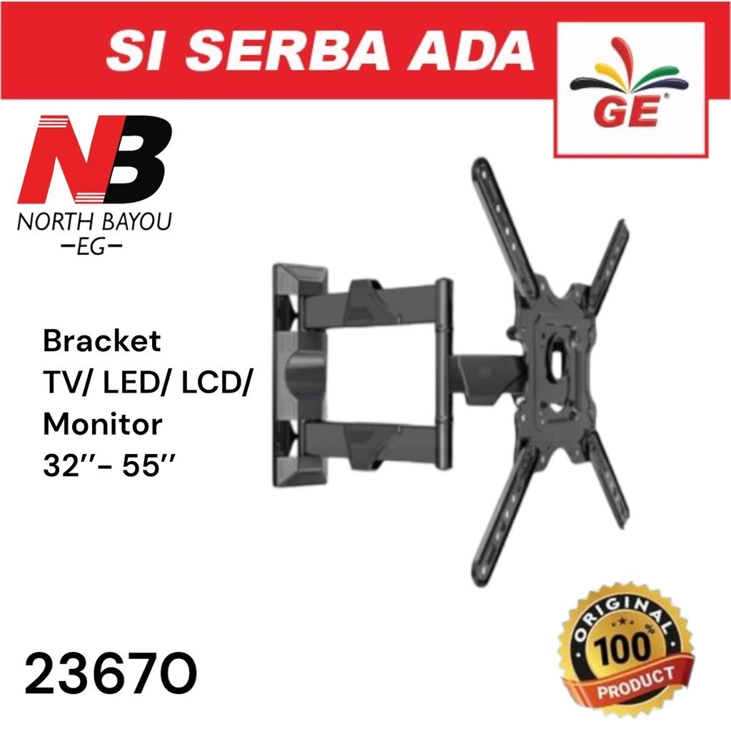Jual NORTH BAYOU Bracket TV/ LED/ LCD/ Monitor NB P4 32"-55" Tilt ...