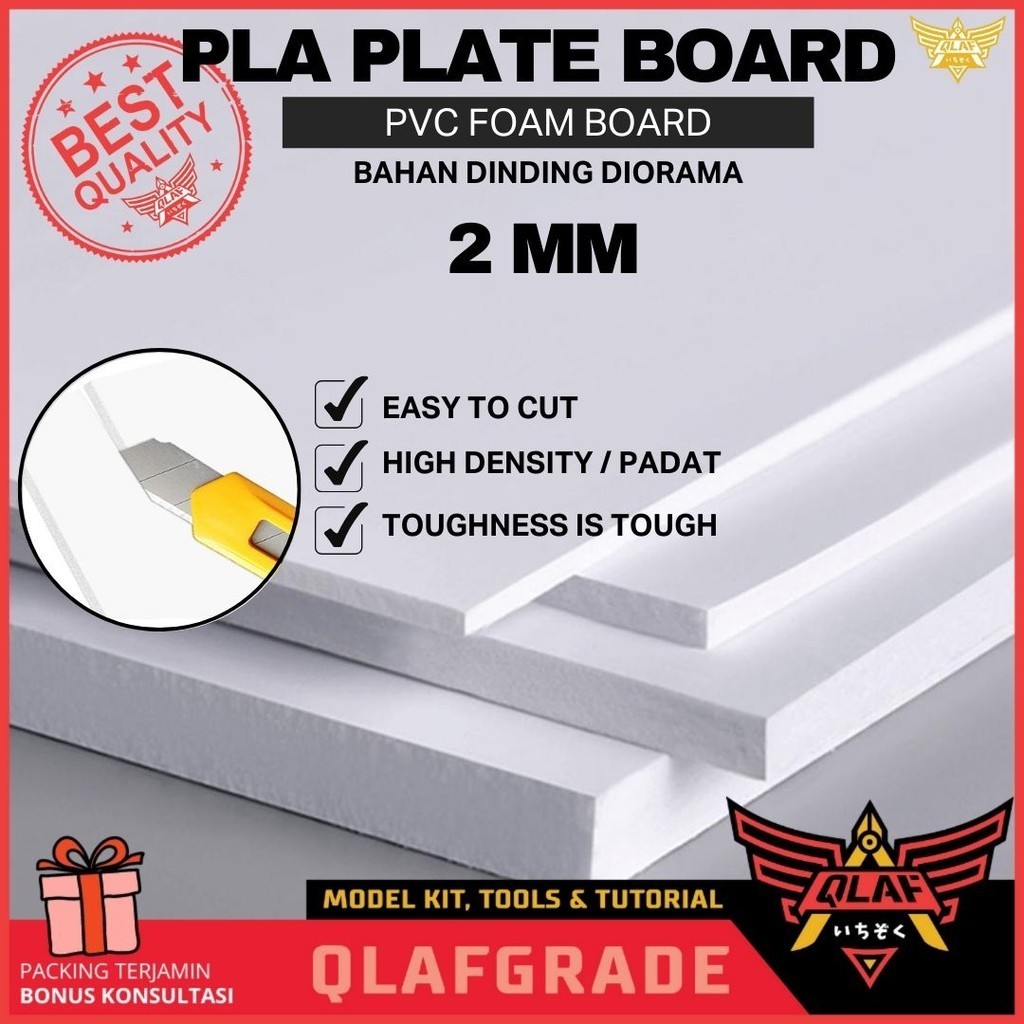 Jual PLA PLATE BOARD PVC FOAM LARGE 2mm - diorama dinding maket model ...