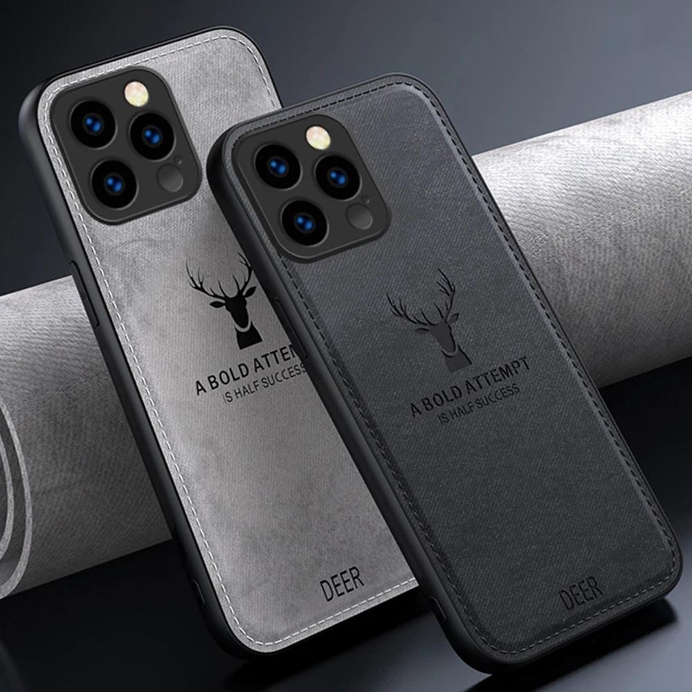 Jual For iPhone 16 15 14 Plus Pro Max case Luxuy Brand Cloth Texture ...