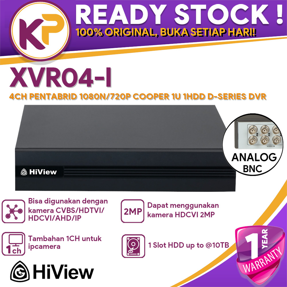 Jual HIVIEW XVR04-I 4CH PENTABRID 1080N/720P COOPER 1U 1HDD D-SERIES DVR | Shopee Indonesia