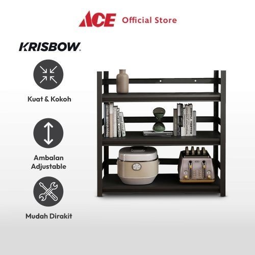 Jual Krisbow Rak Besi 3 Tingkat Dengan Roda - Hitam Storage Rack Metal ...