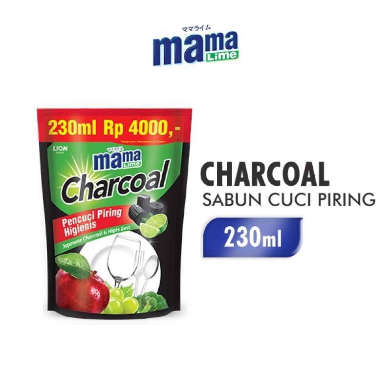 Jual [230 mL] Mama Lime Sabun Cuci Piring Charcoal [230 mL / Pouch ...