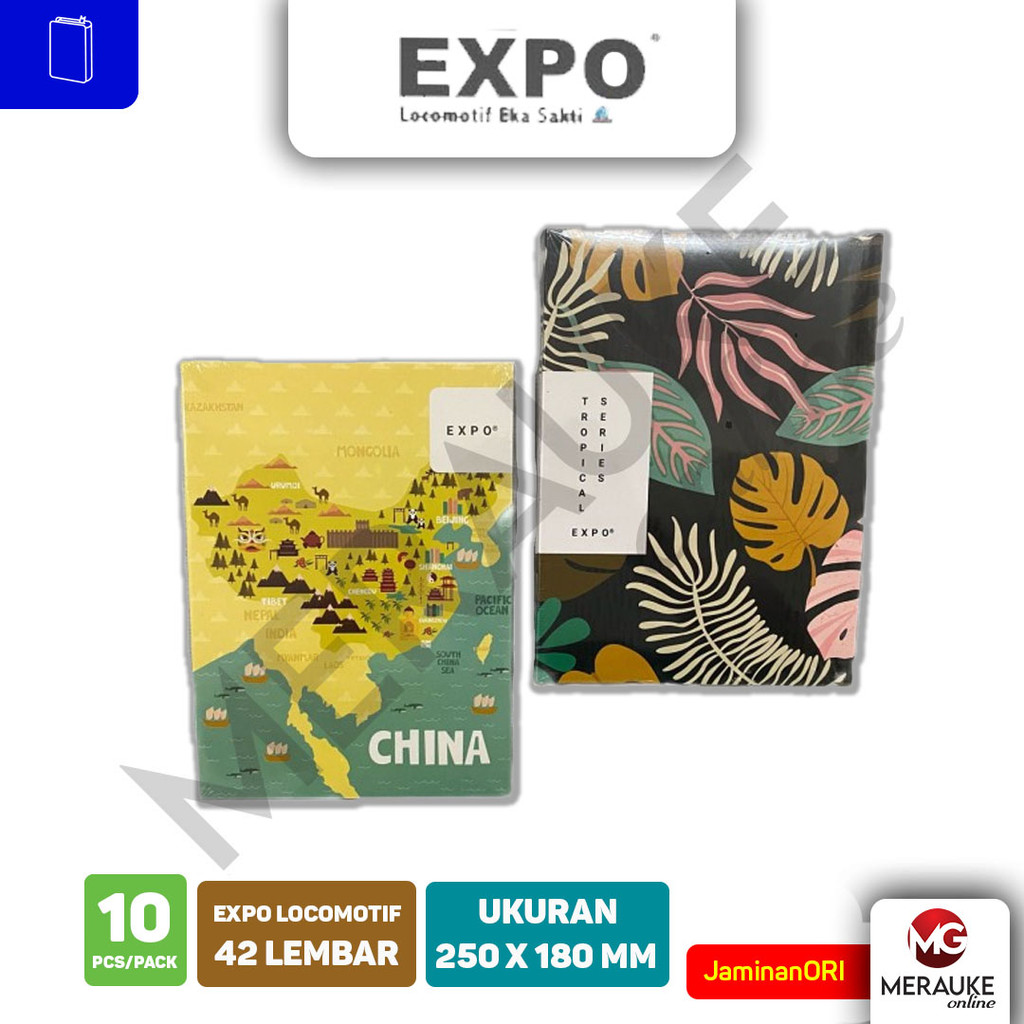 Jual Buku Tulis Boxy EXPO Locomotif 42 Lembar (1 Pack isi 10 Buku ...