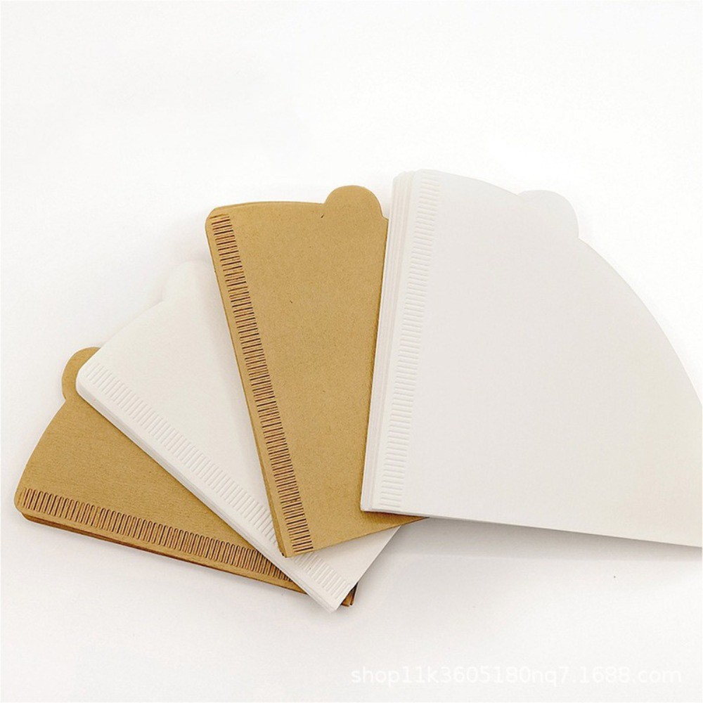 Jual Coffee Filter Paper V-shaped Wood Pulp Cone Filter Paper 1-4 ...