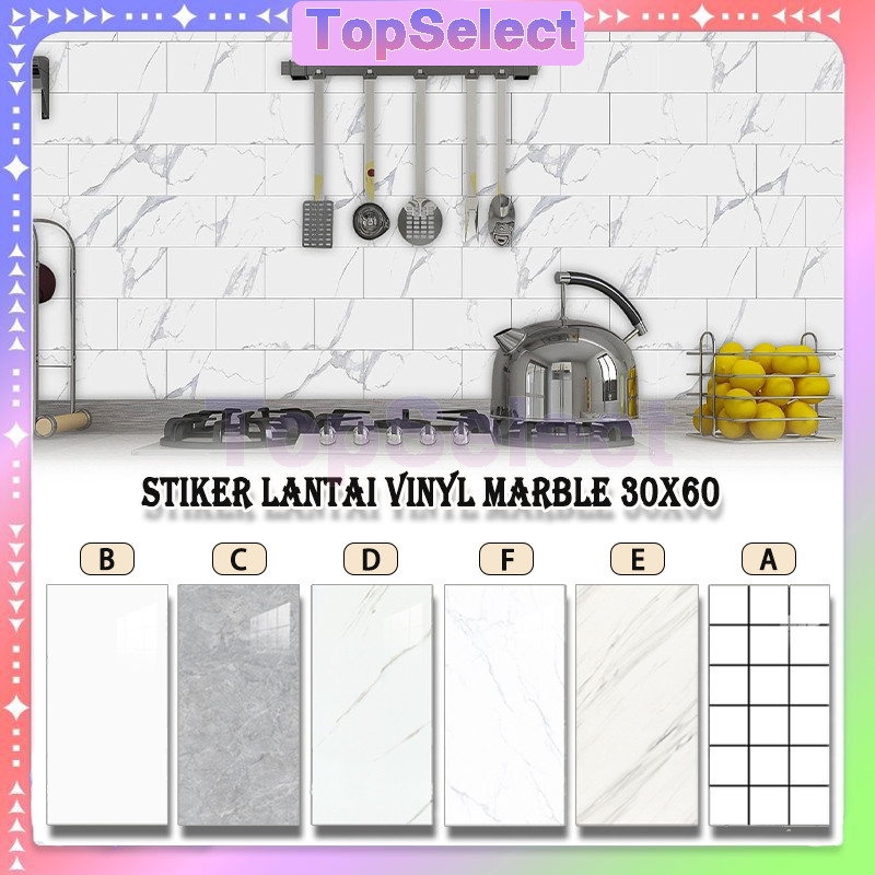 Jual (10PCS)Wallpaper dinding Viny Marble 30 x 60 cm / Vinyl Sticker ...
