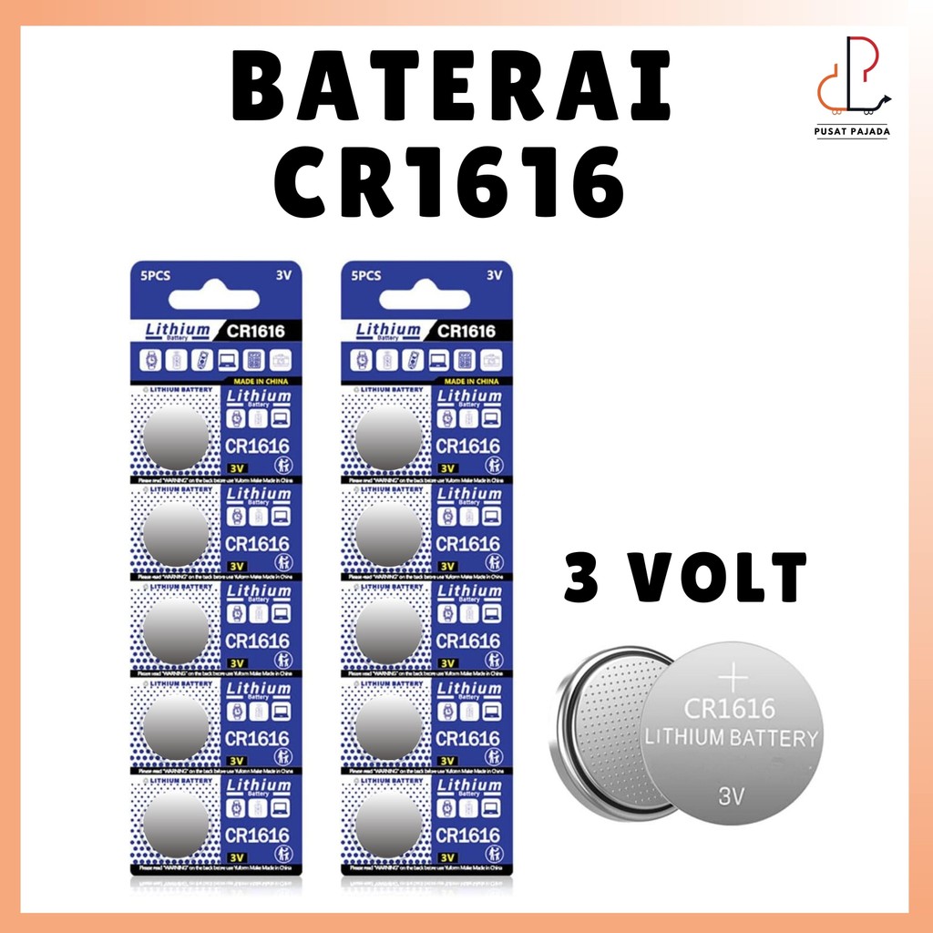Jual Battery Baterai Batre Kancing Bulat Button Cell CR1616 CR-1616 CR ...