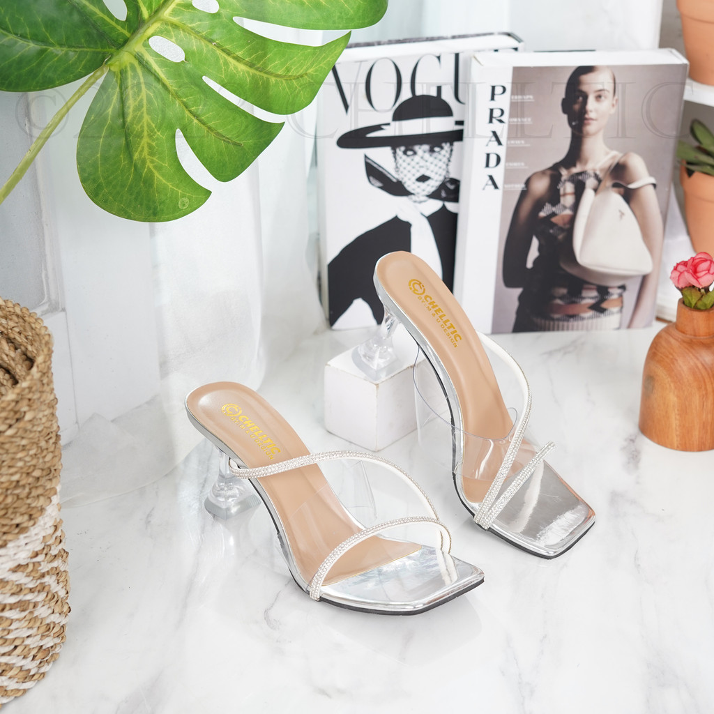 Jual CHELLTIC Sandal Wanita Terbaru Heels Hak Kaca Premium Import ...
