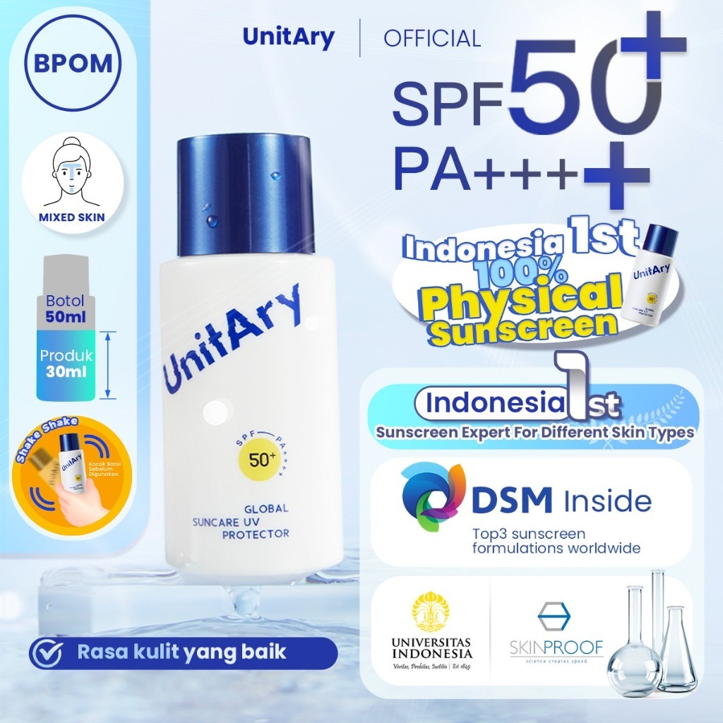 Jual UNITARY Global Suncare UV Protector SPF 50+/PA++++ 30ML Sunscreen ...