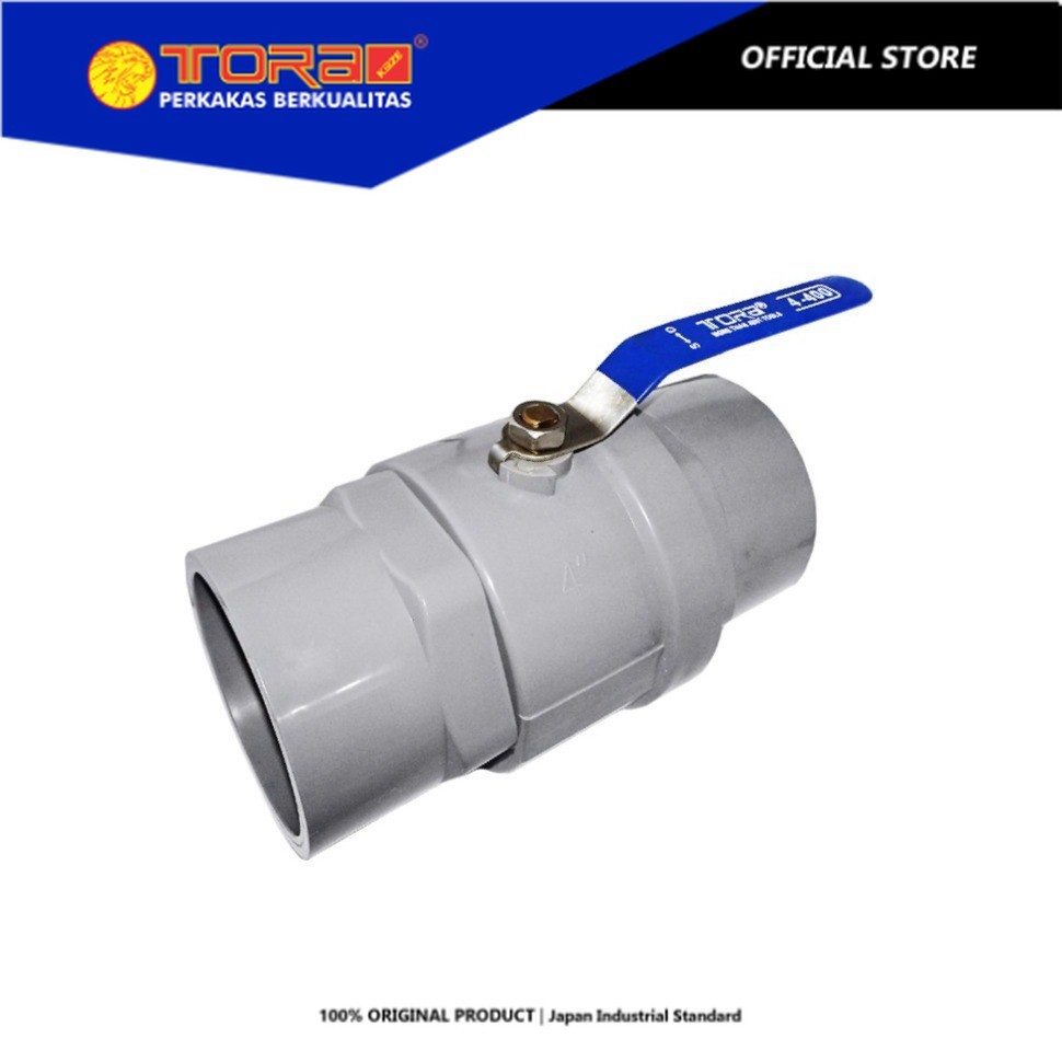 Jual TORA Ball Valve PVC 4 Inch Gagang Stainless - Stop Kran PVC ...