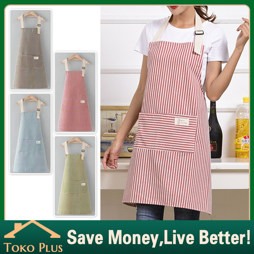 Jual Celemek Masak Apron Chef Full Tali Kalung Loreng Ukuran All Size ...