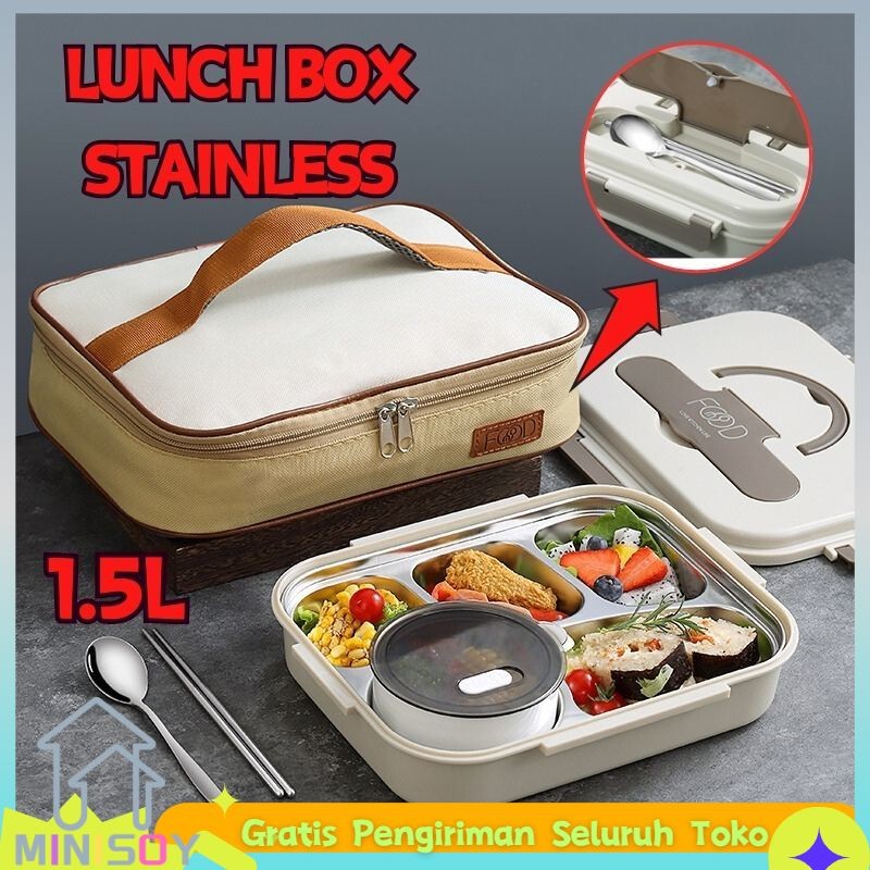 Jual 【COD】Lunch Box Kotak Makan Siang Bento Portable Tempat Makan Bekal Nasi Set Stainless Steel ...