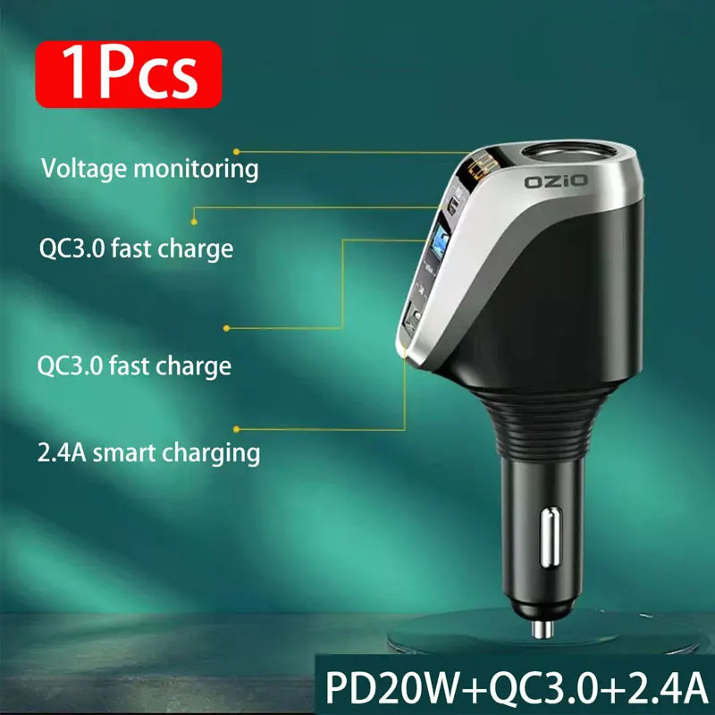 Jual Car Charger Colokan Mobil Car Fast Charger Colokan Mobil 3 Ports ...