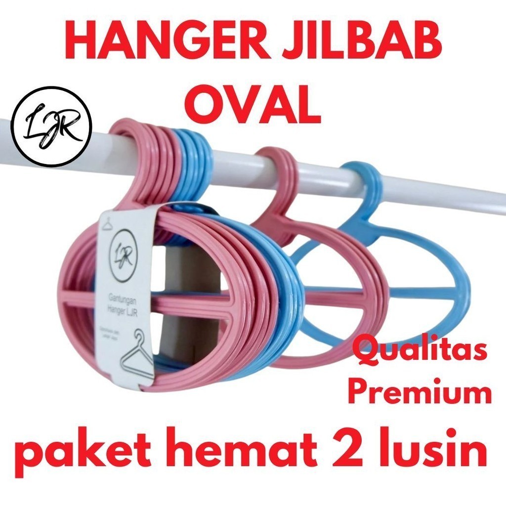 Jual LJR v2 Hanger Jilbab & Hijab Kecil Bulat Oval 2 Lusin - Praktis ...