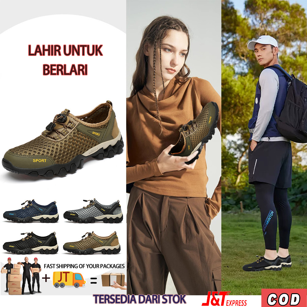 Jual Sepatu Sneakers Hiking Pria Casual Mendaki Gunung Outdoor Anti ...