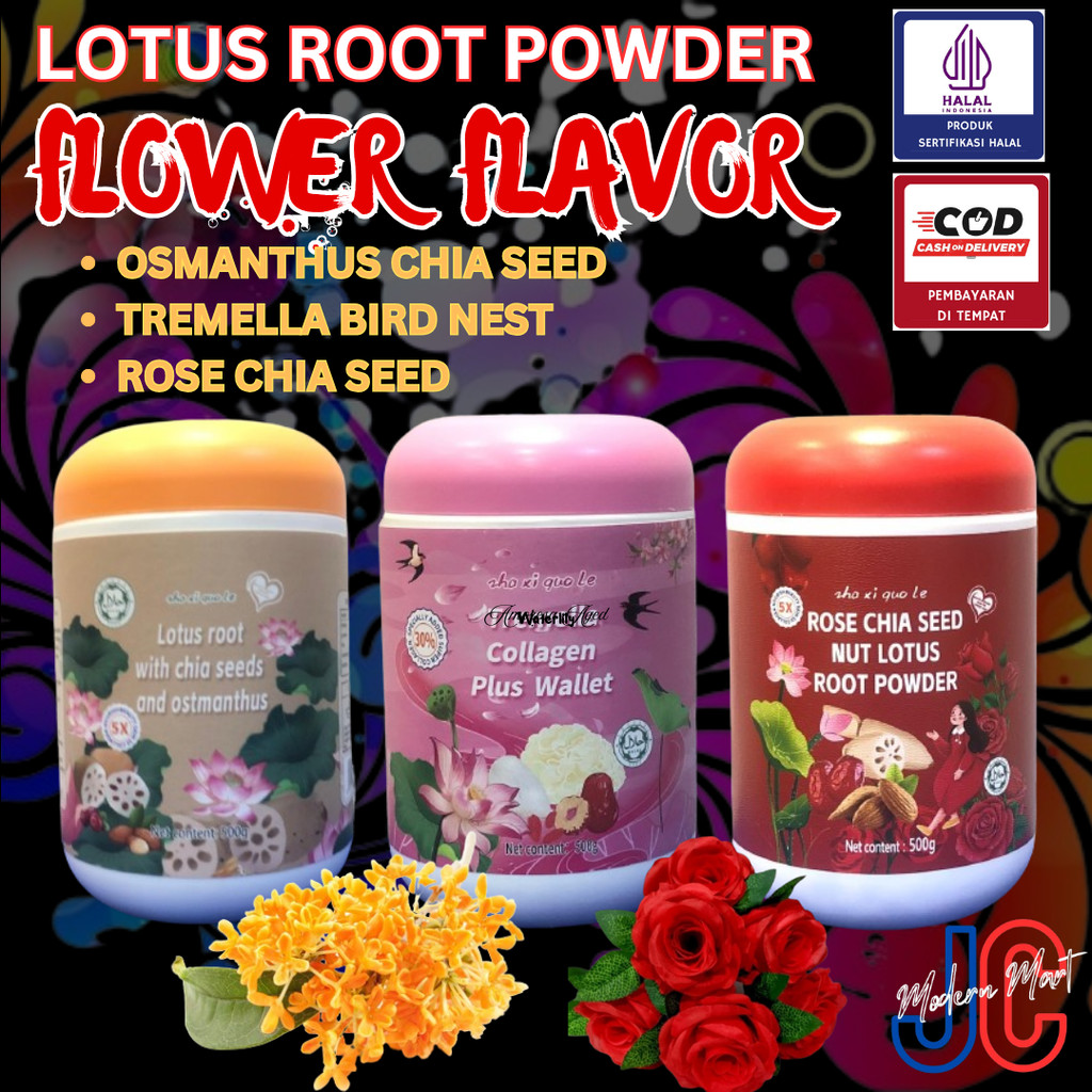 Jual LOTUS ROOT POWDER - OUFEN - Paket 3 Can - Varian Bunga - Osmanthus ...