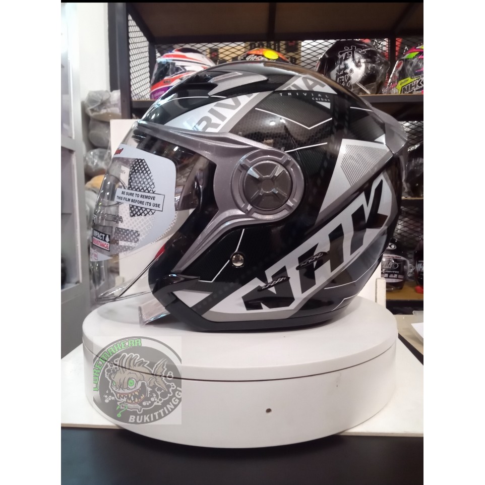 Jual HELM NHK GLADIATOR TRIVIAL BLACK SILVER | Shopee Indonesia