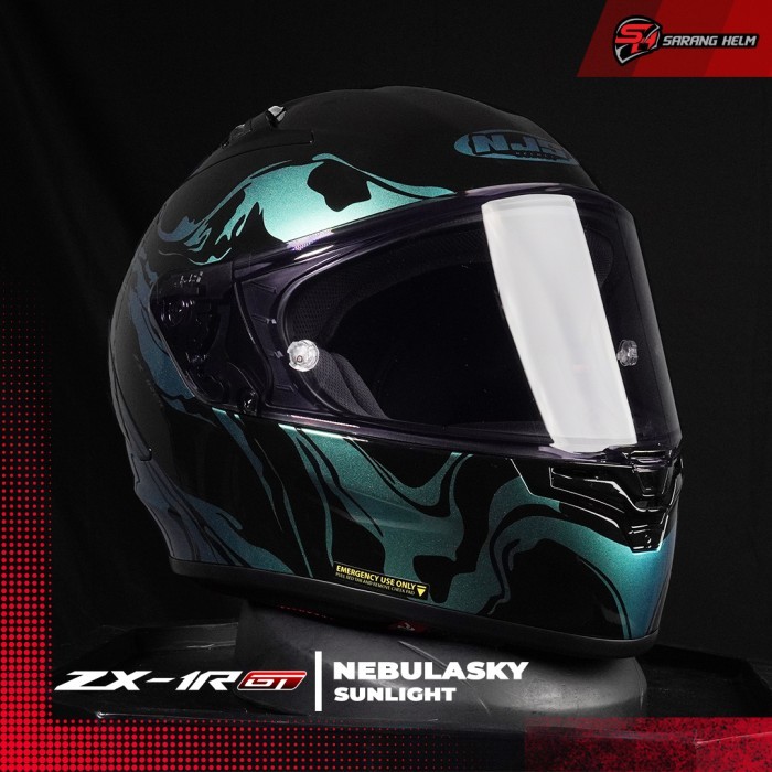 Jual NJS ZX-1R GT Nebulasky Emerald Chameleon - Helm Full Face | Shopee Indonesia