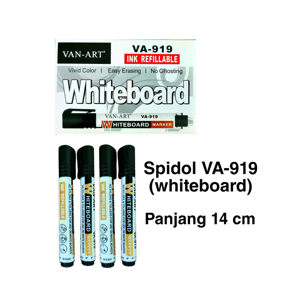 Jual 1 PAK Spidol Whiteboard VA-919 Bisa Dihapus Spidol Papan Tulis 10 ...