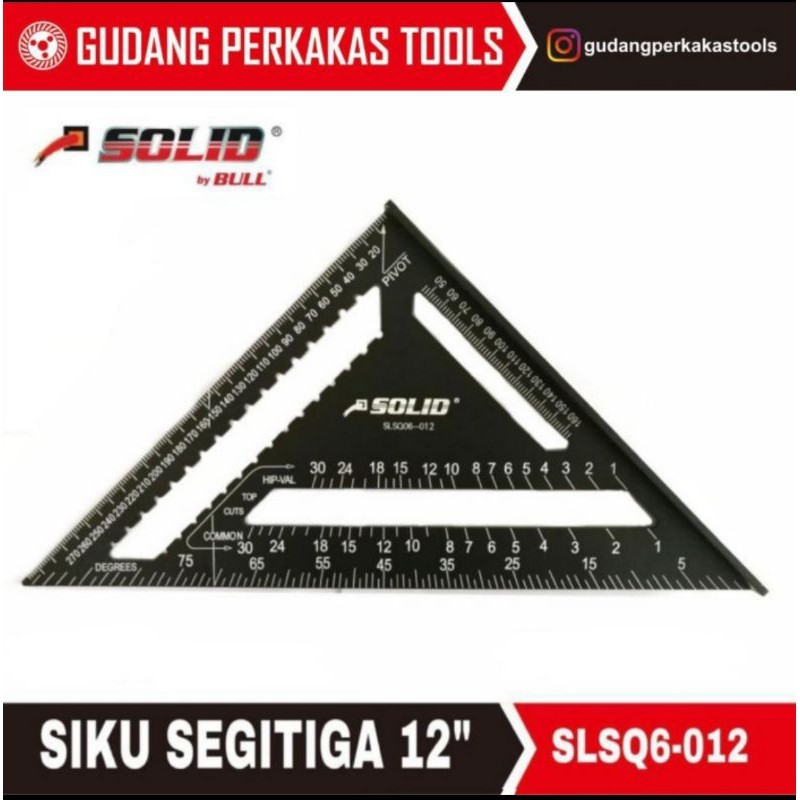Jual SOLID siku sudut segitiga 12” / speed square / penggaris segitiga siku SLSQ06-012 | Shopee ...