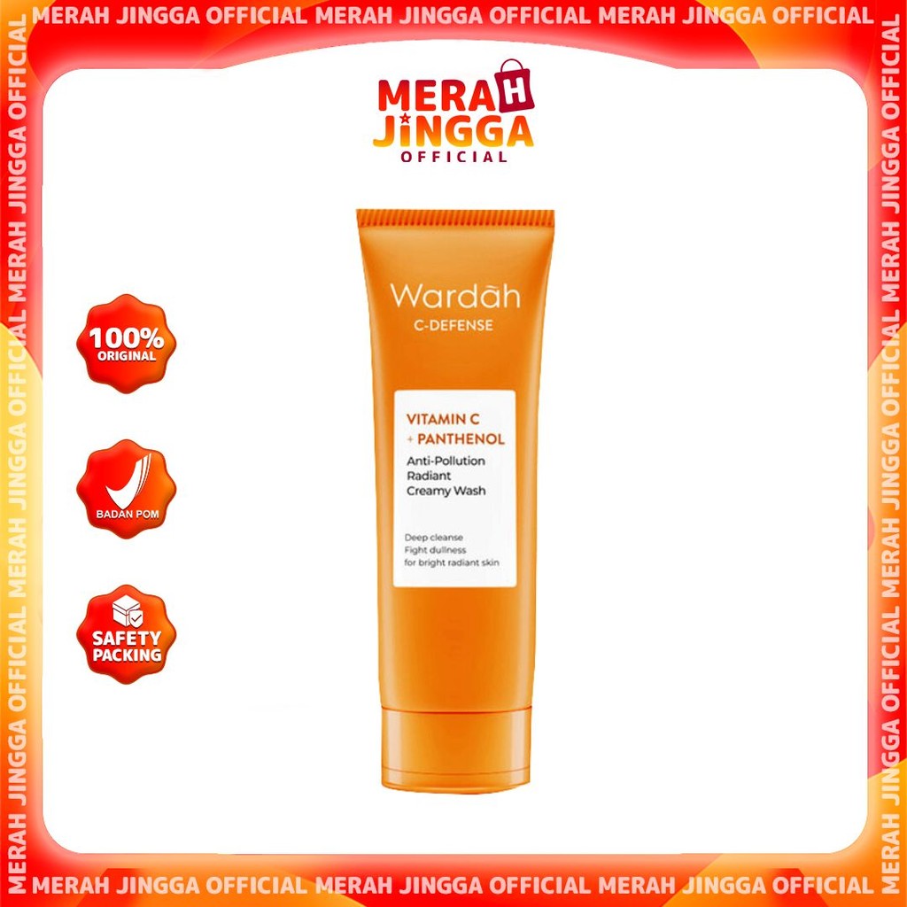 Jual Wardah C-Defense Vitamin C + Panthenol Anti-Pollution Radiant Creamy Wash | Merah Jingga ...