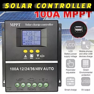 Jual Solar Charge Controller MPPT System Dual USB Auto 12V/24V/36V/48V 100A With Sistem Proteksi ...