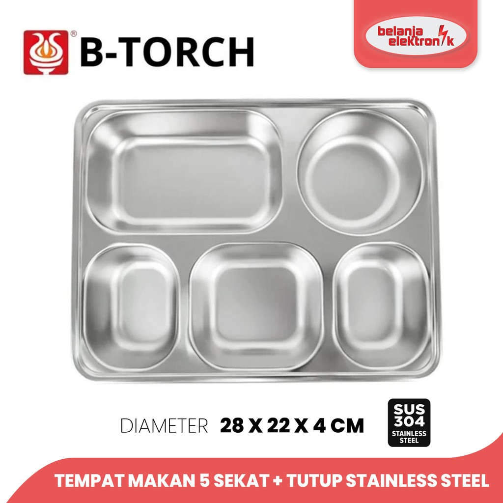Jual PIRING TEMPAT MAKAN LUNCH BOX 5 SEKAT + TUTUP STAINLESS STEEL B ...