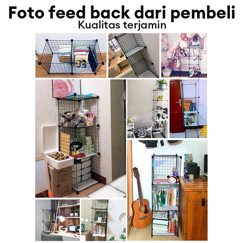 Jual Rak Buku Susun Besi Rak Bongkar Pasang Rak Toys Storage Box Rak ...