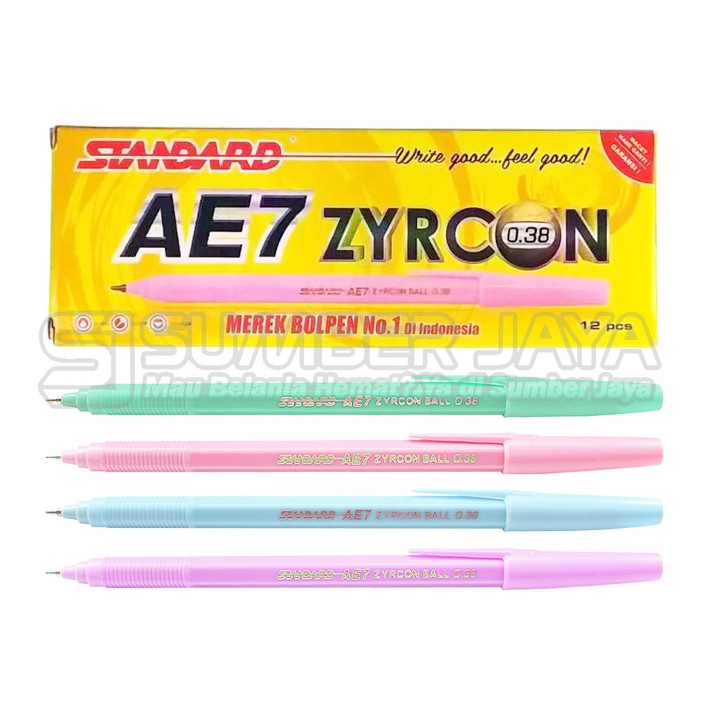 Jual Ballpoint Standart AE7 Zycron 0.38mm Pastel Pulpen Pena 1 PCS ...