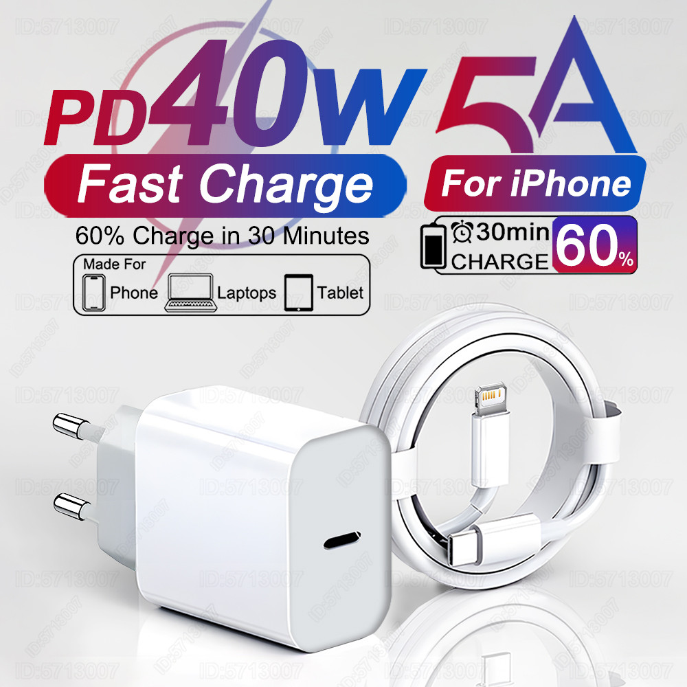 Jual For Apple 40W For iPhone arger USB Type C Fast arger For iPhone 16 ...