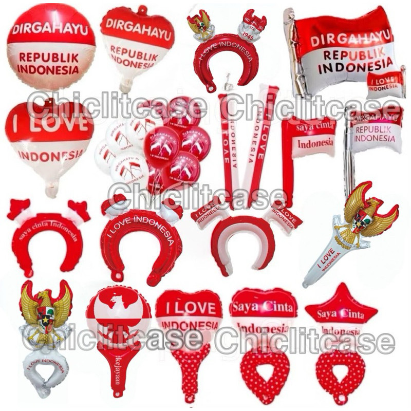 Jual Pernak Pernik Agustus / Balon foil HUT RI/17 agustus/kemerdekaan ...