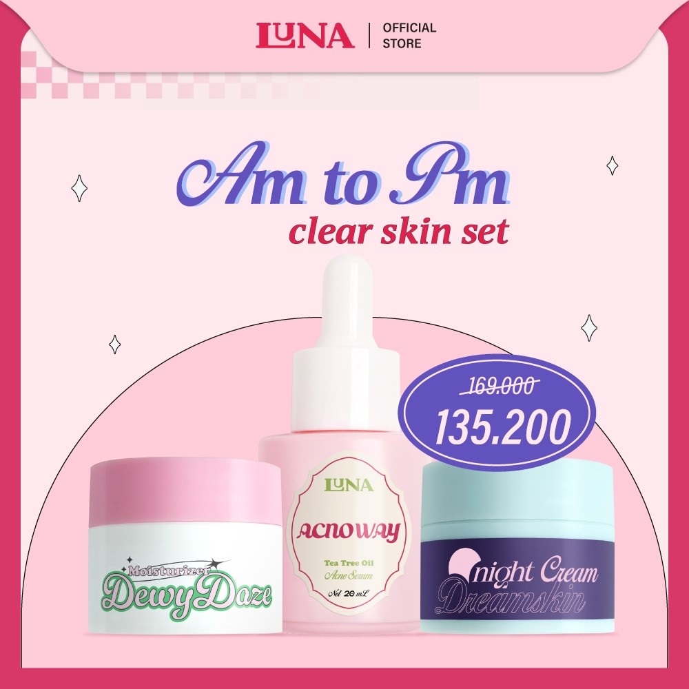Jual Lunacinamide Brightening Set + Moisturizer | Luna Acne Serum ...