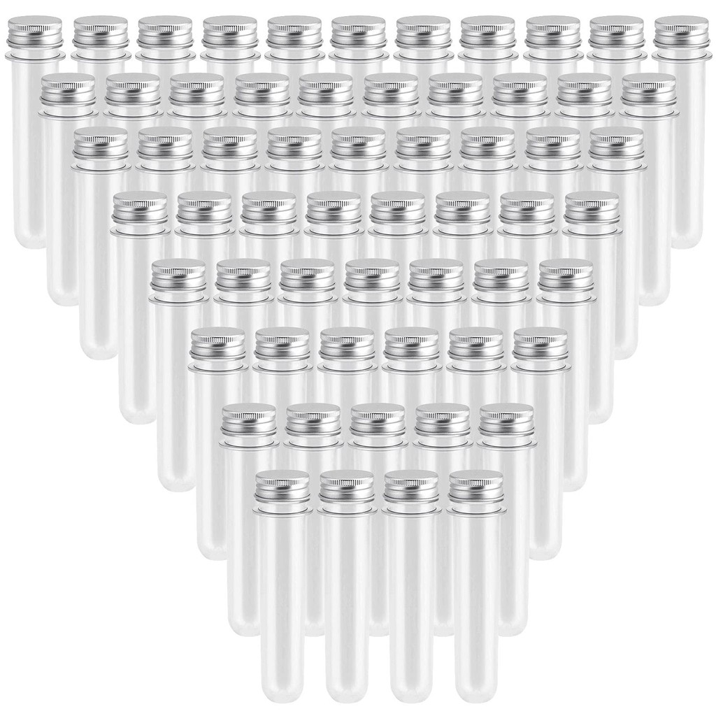 Jual 30Pcs 40ml Clear Plastic Test Tubes with Caps 140 x 25 mm Clear ...