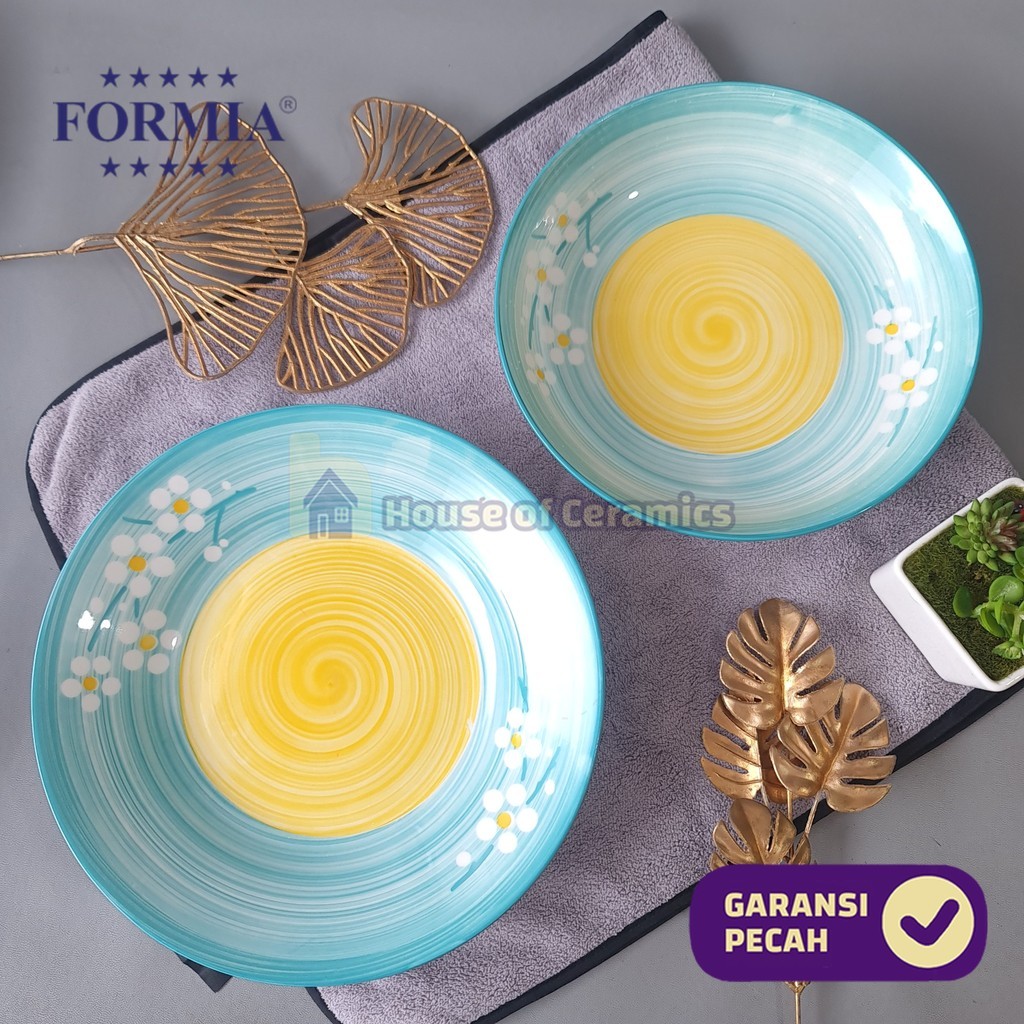 Jual FORMIA Piring Mangkok Keramik Habanera Blue Collection Cantik ...