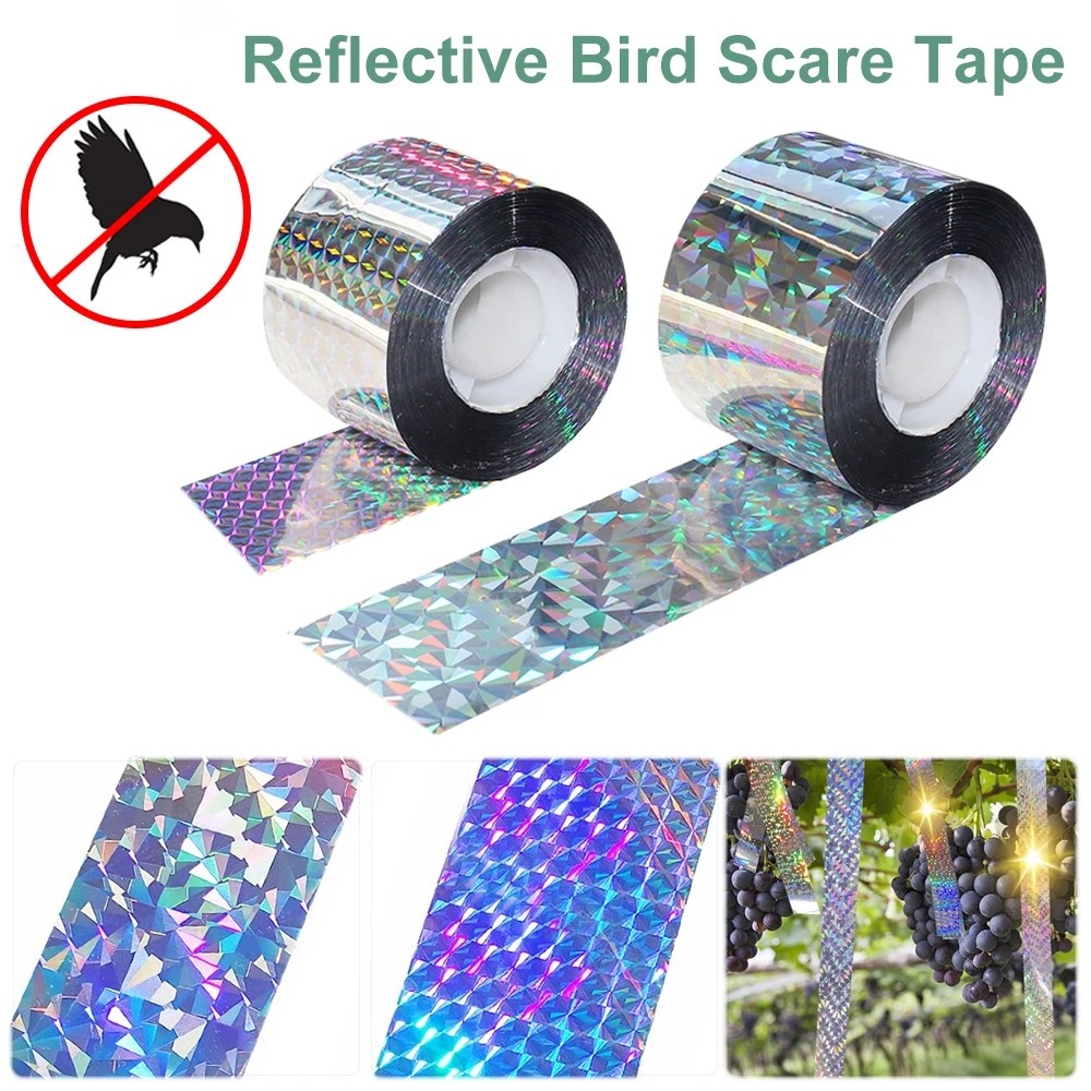 Jual 50m Bird Scare Tape Anti Repellents Flashing Reflective Bird ...