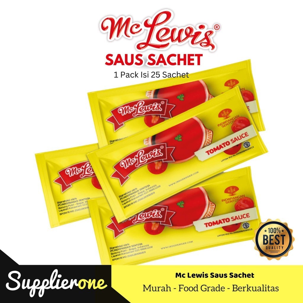 Jual Mc lewis Saus Sachet / Saus Tomat Sachet / Saus Sachet Isi 25pcs ...