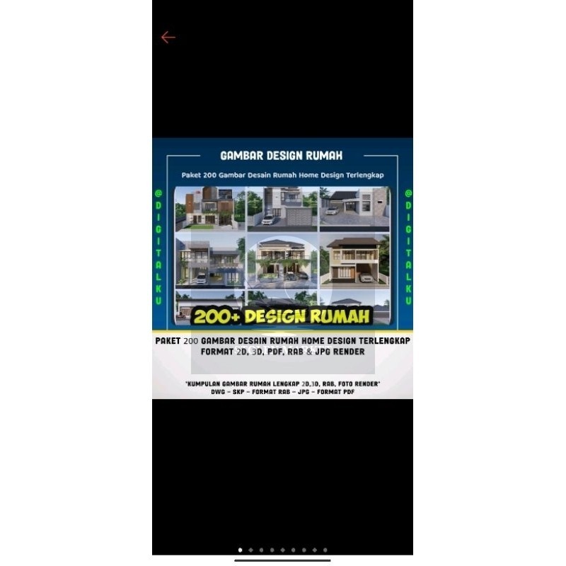 Jual Paket 200 Gambar Desain Rumah Home Design Terlengkap format 2D, 3D ...