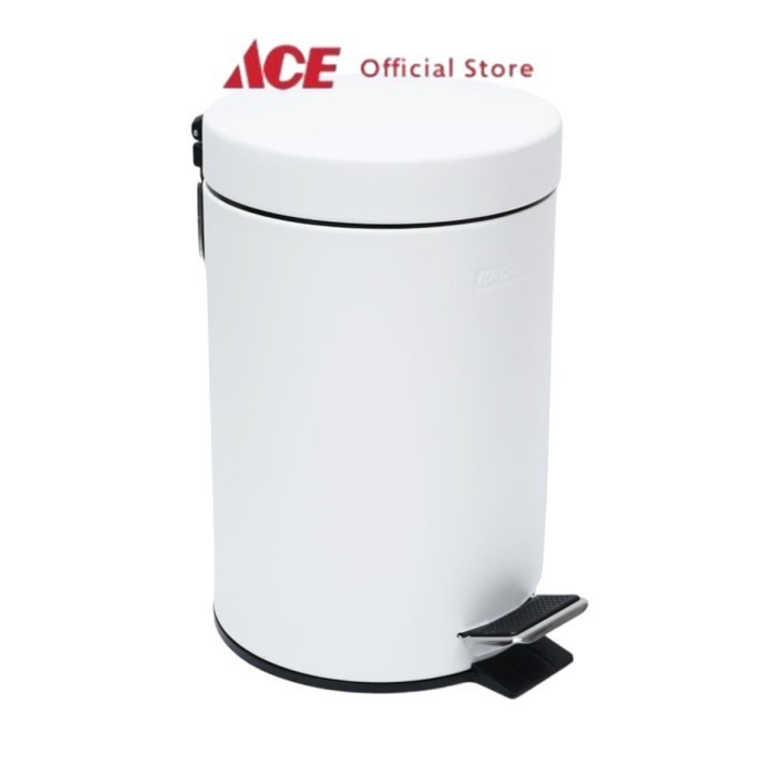 Jual Ace - Krisbow 3 Ltr Tempat Sampah Pedal Soft Close Round - Putih | Shopee Indonesia