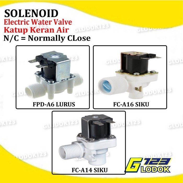 Jual Electric Water Selenoid Valve Control Switch AC 220V DC 12V NC 1/2" | Shopee Indonesia