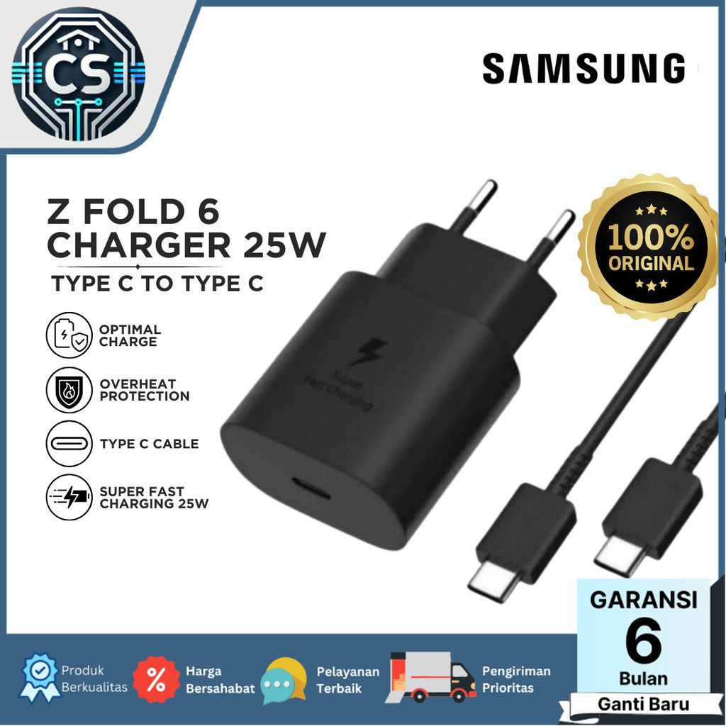Jual Charger Samsung Z Fold 6 25 Watt Super Fast Charging Type C to ...