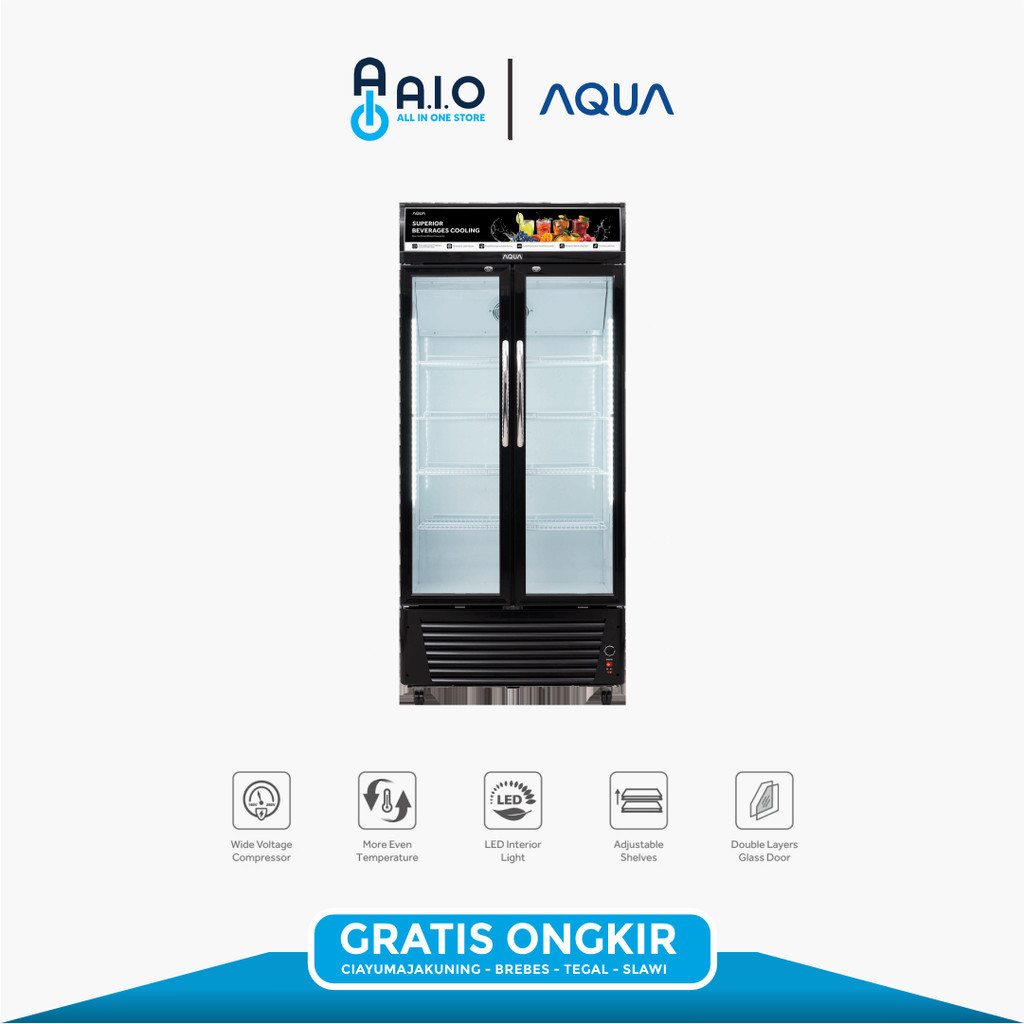 Jual AQUA - SHOWCASE 2 PINTU 500 L AQB - 610 CD | Shopee Indonesia
