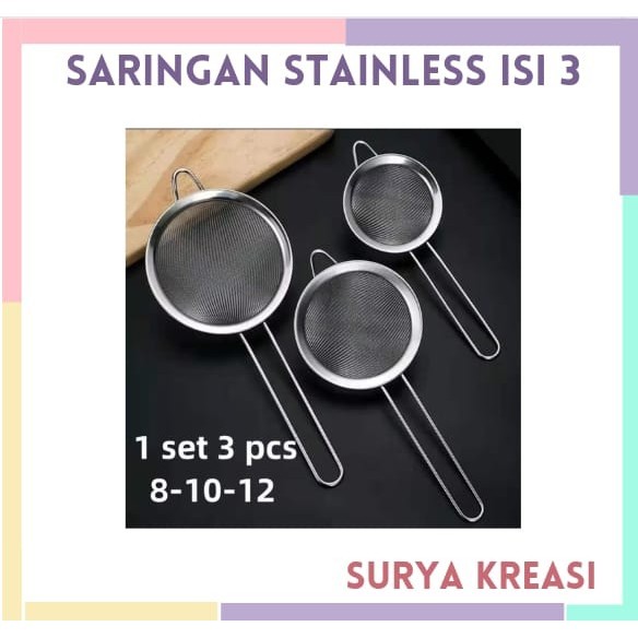 Jual SKBM - SARINGAN STAINLESS SET ISI 3 - SARINGAN SERBANGUNA ...