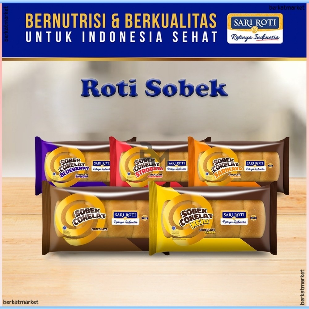 Jual Sari Roti Sobek Isi Selai Coklat Keju Blueberry Pandan Srikaya ...