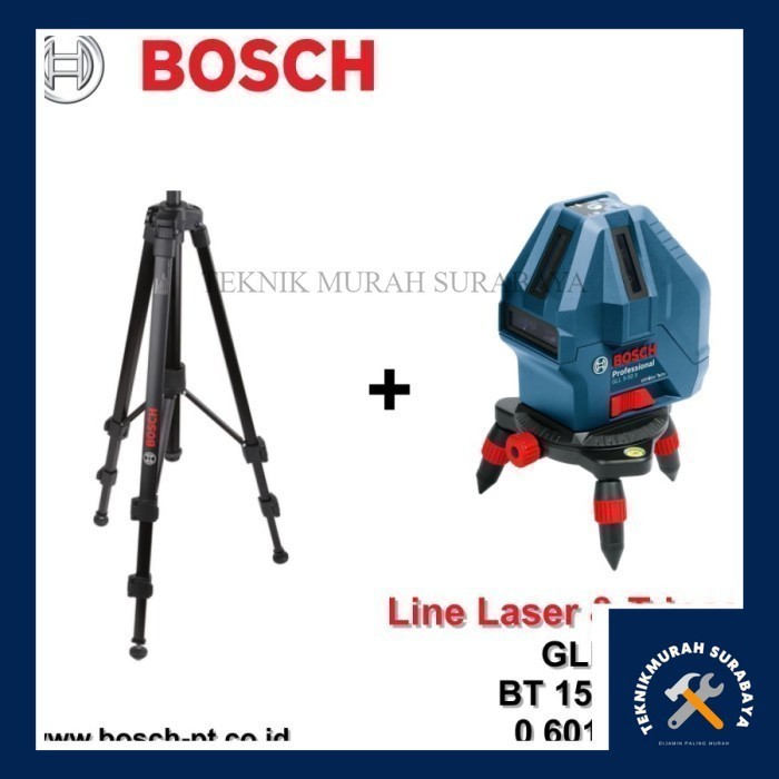 Jual Bosch Laser Line Level GLL 5-50X KIT & Tripod BT 150 5/8" | Shopee ...