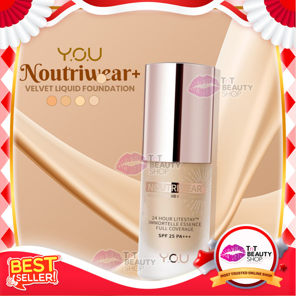 Jual Y.O.U 24H NoutriWear+ Velvet Liquid Foundation SPF 25 PA ...