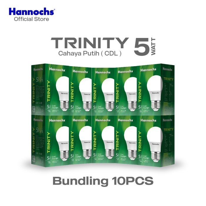 Jual Hannochs Lampu Bohlam LED Trinity 5W isi 10pcs Cahaya Putih ...