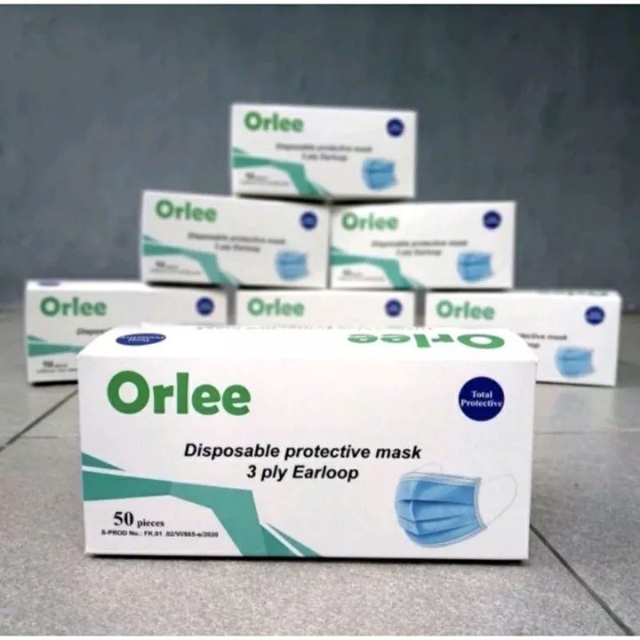 Jual Masker ORLEE ORLE Populer 3 ply 3Ply Earloop Medis ijin Kemenkes ...